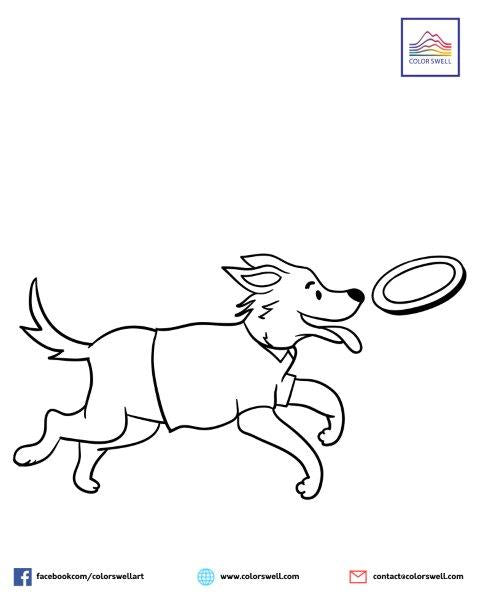 dog running coloring page